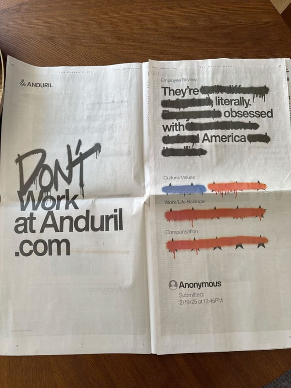 Don’t Work at Anduril: Employer Brand or Ethical Smoke Bomb?